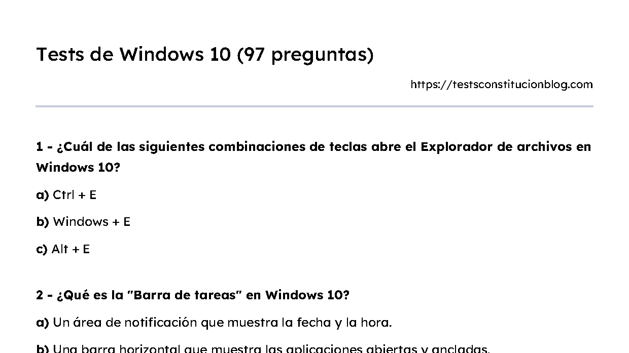 Tests de Windows 10